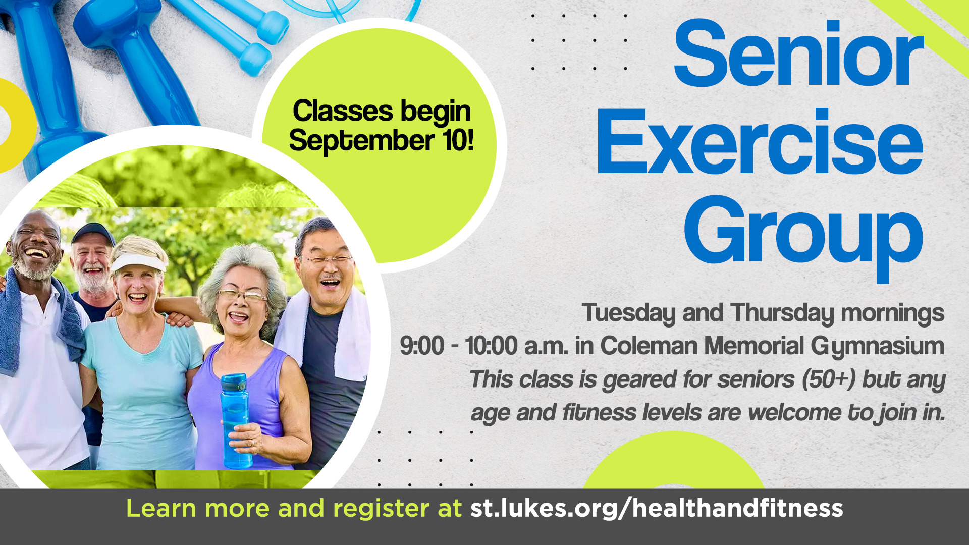 Senior (50+) Exercise Class : St. Luke's
